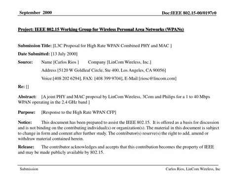 Ppt Project Ieee 802 15 Working Group For Wireless Personal Area Networks Wpans Powerpoint