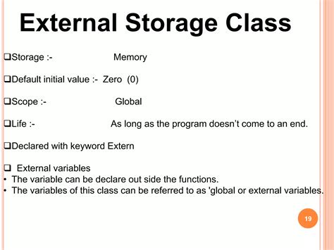 Storage Classes In C Pptx