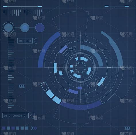 科幻未来派用户界面HUD技术抽象背景矢量插图