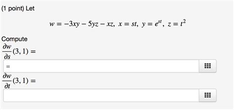 Solved Point Let Compute Dw Dw Chegg