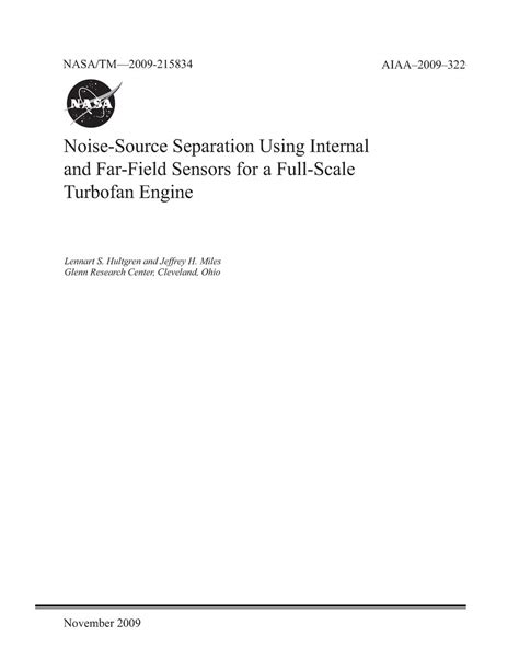 Buy Noise Source Separation Using Internal And Far Field Sensors For A Full Scale Turbofan
