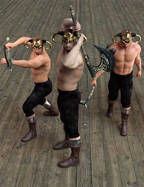 Axe Warrior Poses For Genesis 8 Male Daz 3d