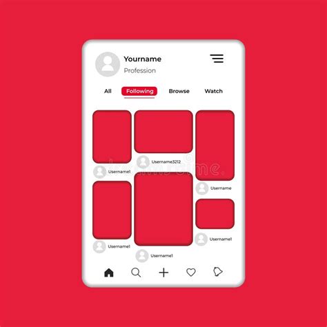 Mockup For Social Network Mobilephone App Template Vector Stock Vector