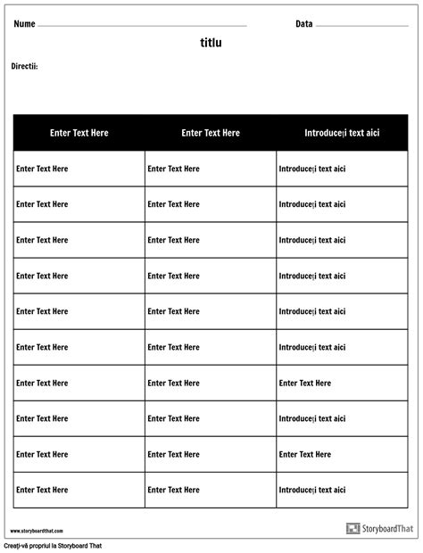 Tabel 3 Coloane 10 Rânduri Storyboard De Ro Examples