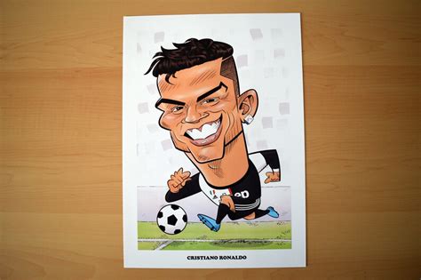 Cristiano Ronaldo Juventus Football Caricature Art Etsy