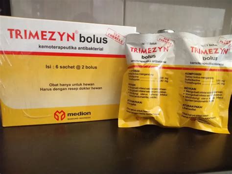 Trimezyn Bolus Medion Obat Diare Mencret Pernapasan Pencernaan Hewan Ternak Sapi Kambing Domba