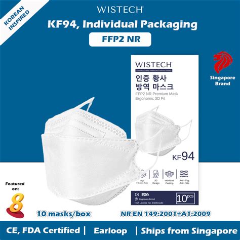 Individual Sealed White Kf94 Mask 10pcs Fda Ce Approved Fast Delivery
