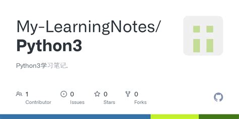 GitHub My LearningNotes Python3 Python3学习笔记