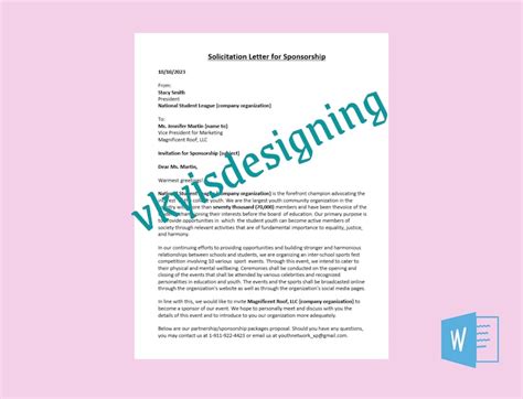 Solicitation Letter For Sponsorship Solicitation Letter Sponsorship