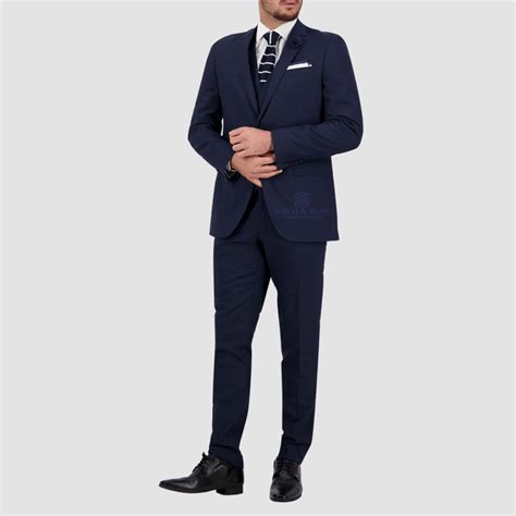 Mens Suits Savile Row Tailored Fit Mens Abram Suit Navy Wool Blend