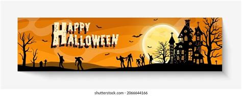Vector Set Halloween Party Invitations Greeting Stock Vector Royalty