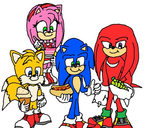Sonic Tails Knuckles And Amy Rose Sonic The Hedgehog