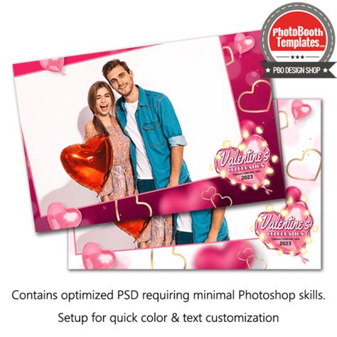 Beaming Hearts Portrait Photo Booth Templates No Design Stress Instant Download