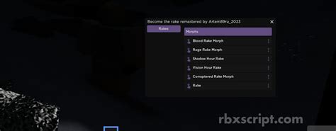 become the rake remastered free morphs scripts rbxscript