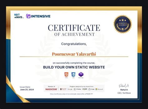 Poorneswar Yalavarthi On Linkedin Nxtwave Ccbp