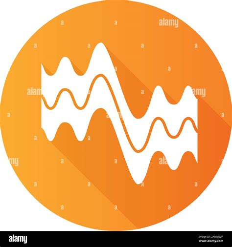 Flowing Wavy Lines Orange Flat Design Long Shadow Glyph Icon Fluid Parallel Soundwaves Sound
