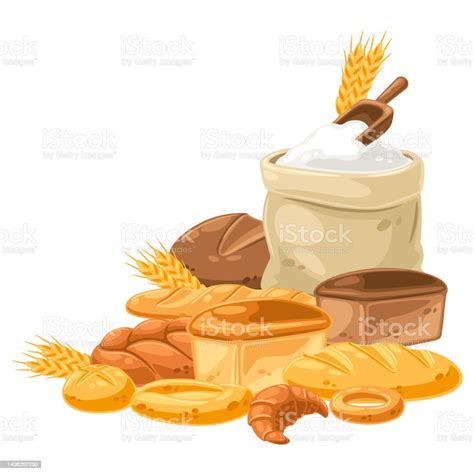 빵과 베이킹을위한 모든 배경 빵집과 식료품에 대한 이미지 건강 식품 가방에 대한 스톡 벡터 아트 및 기타 이미지 가방