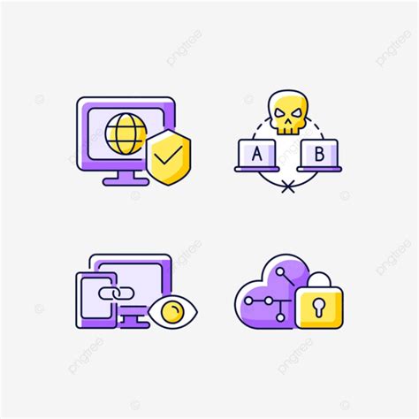 Internet Privacy Purple Rgb Color Icons Set Data Spying Cyber Vector Data Spying Cyber Png