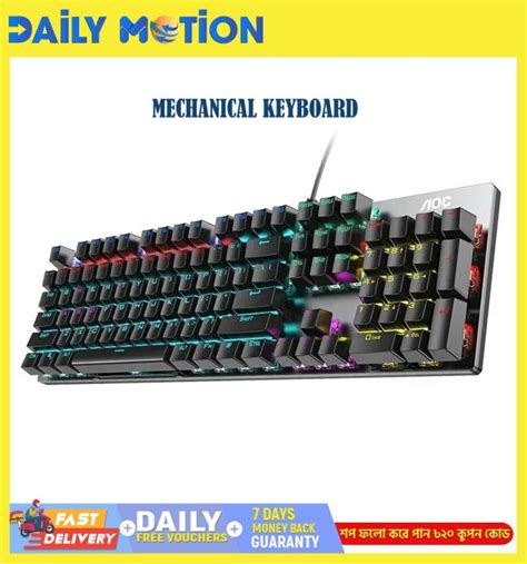 AOC GK410 Mechanical Switch RGB Gaming Keyboard 104 Key Blue Switch Gamin Mechanical Keyboard