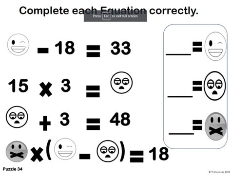 Algebra Picture Problems Symbol Solutions By Trisha Jones Tpt