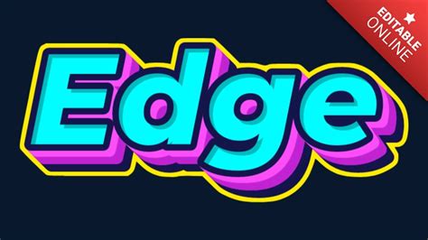 Edge Blue Pink Vintage Retro 3d Text Effect Generator