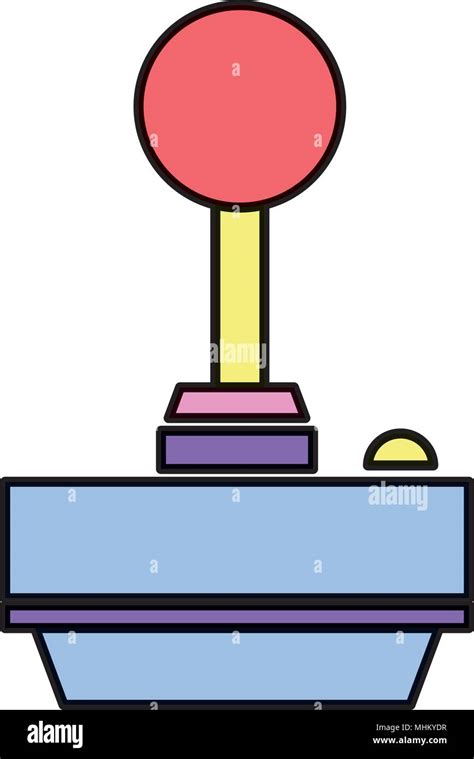 Color Videogame Controller Button To Console Player Stock Vector Image And Art Alamy