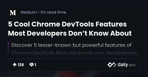 5 cool chrome devtools features most developers don t know about r devto