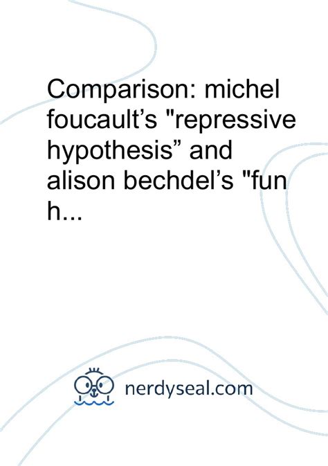 Comparison Michel Foucaults Repressive Hypothesis And Alison Bechdel