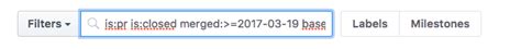 How To Filter GitHub PRs With Specific Merge Date Stack Overflow