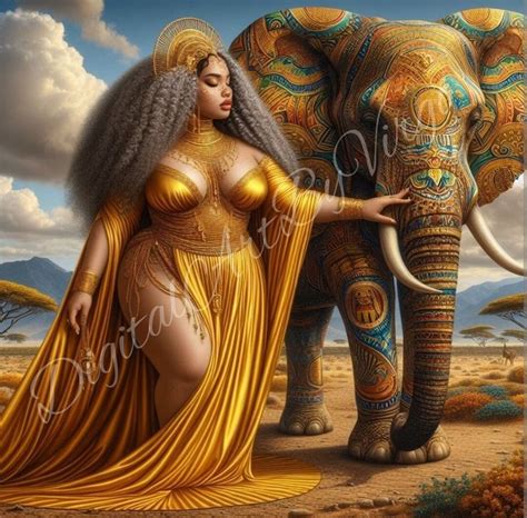 2 African Queen With Elephants Prints Queen Elephant Elephant