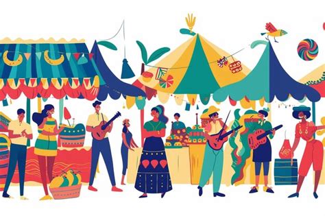 Festive Vector Illustration Market Premium Ai Generated Vector