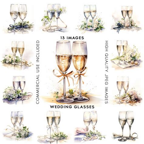 Wedding Glasses Clipart Champagne Glasses Clipart Wedding