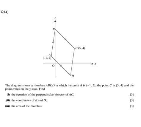 Solved Q The Diagram Shows A Rhombus Abcd In Which The Point A Is The Point C Is