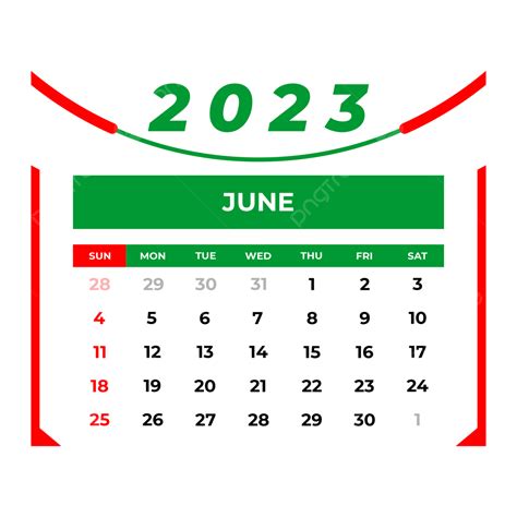 Calendario De Junio De 2023 Con Adorno Png Junio 2023 Calendario