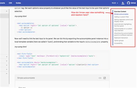 Angular When User View Something And Reaction With Side Menu Stack