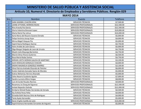 Servicios Técnicos Ministerio de Salud Pública y Asistencia Social