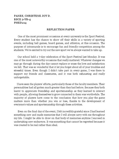 Reflection Paper Pdf