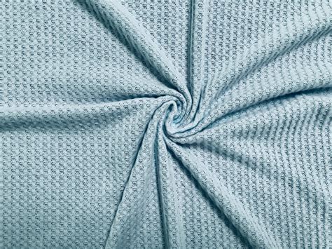 Premium Soft Brushed Waffle Knit Ice Blue 58″ Wide 65 Polyester 3