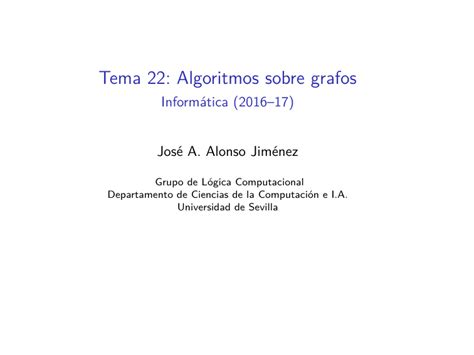 Tema 22 Algoritmos Sobre Grafos