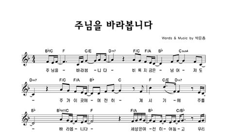 주님을 바라봅니다 악보통
