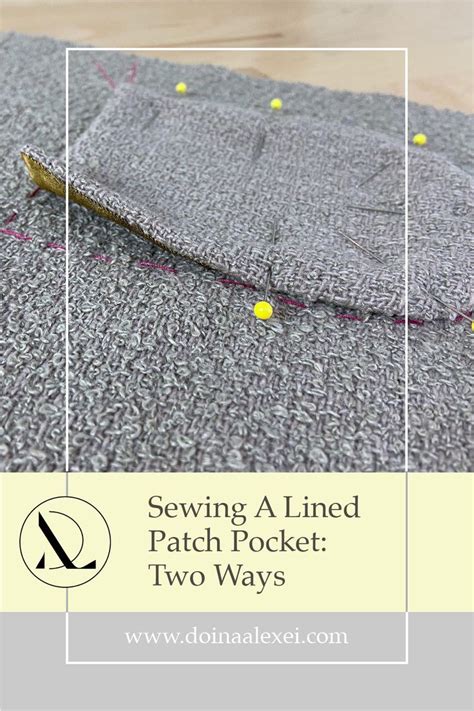 Two Techniques For Sewing Lined Patch Pockets