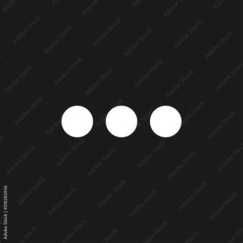 Three Horizontal Dots Menu Dark Mode Glyph Ui Icon Meatballs Menu User Interface Design White