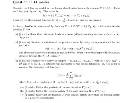 Question 1 14 Marks Consider The Following Model For