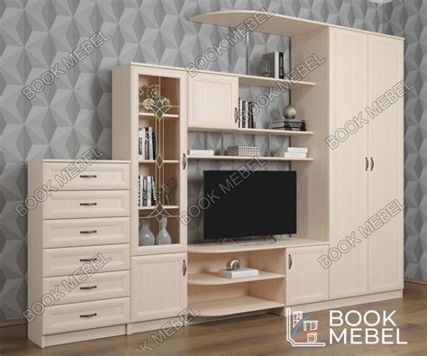 Стенка "Фару-3" с большим шкафом для одежды на заказ от фабрики BOOKMEBEL