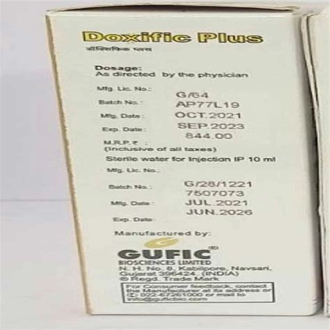 Doxific Plus Mg Doxycycline For Injection USP At Vial In Mumbai