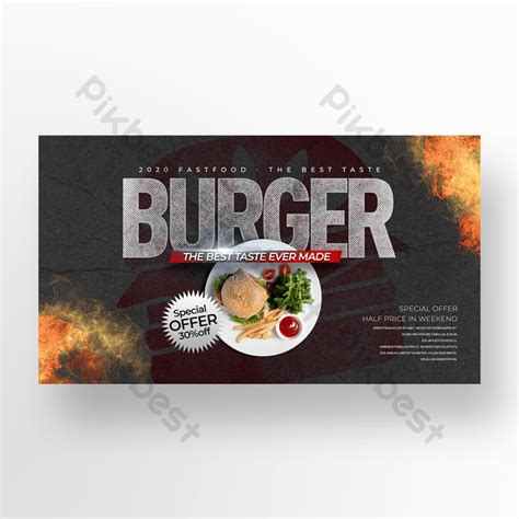 Retro Minimalist Style Fast Food Web Banner Psd Free Download Pikbest