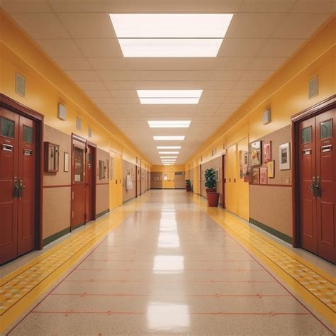 Premium Ai Image School Corridor
