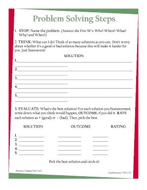 Fillable Online Problem Solving Steps Fax Email Print PdfFiller