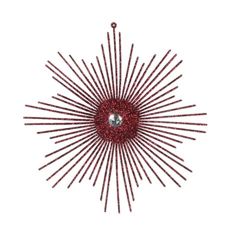 Vickerman 65 Burgundy Snowflake Burst Glitter Christmas Ornament 6