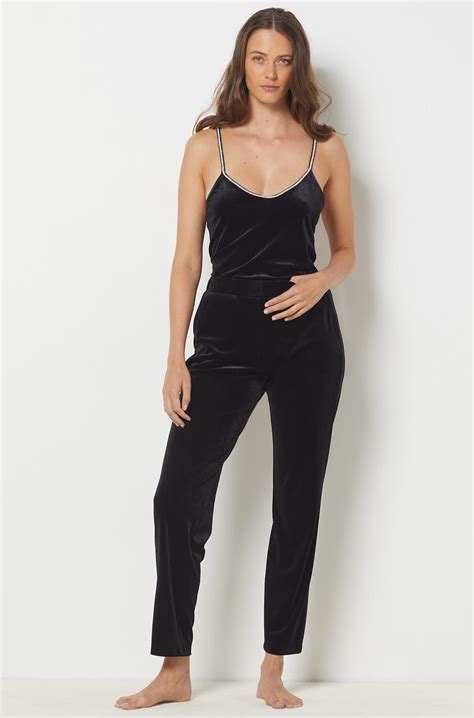 Velvet Pajama Pants Bellah Noir Etam